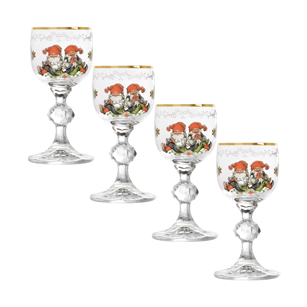 Gammaldags Jul snaps & likörglas 6 cl 4-pack Fyrklövern